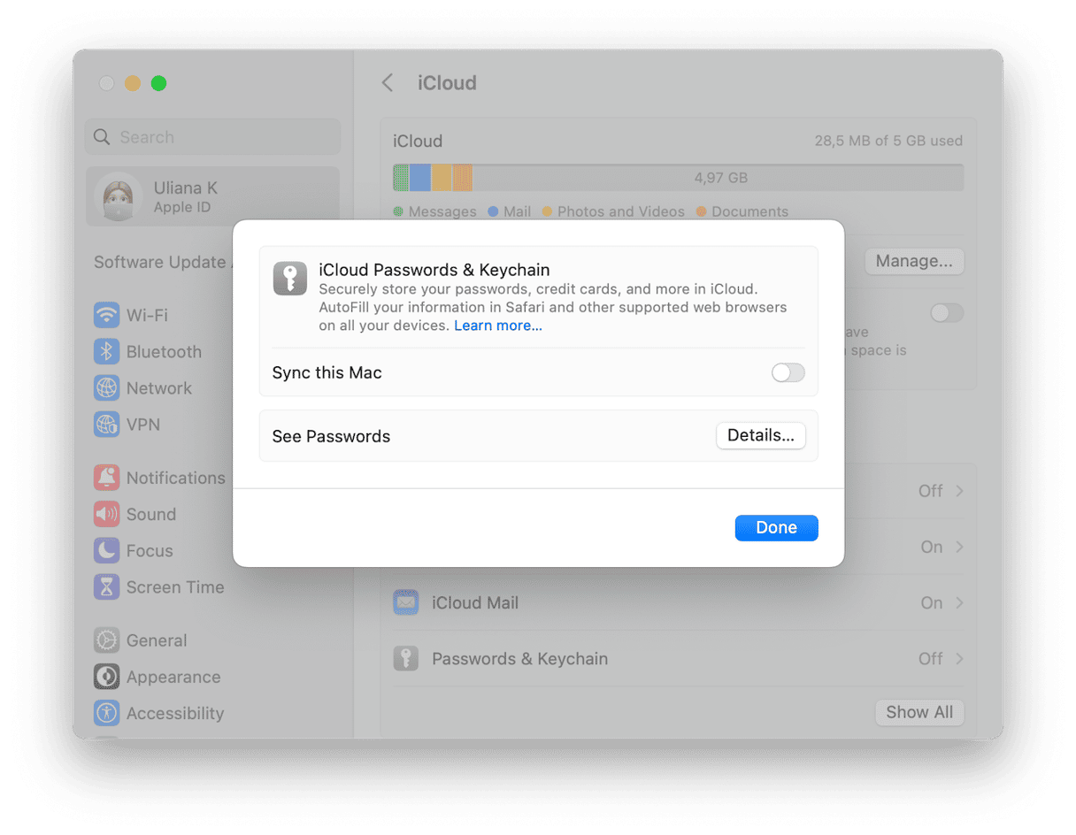 How to turn off keychain on Mac